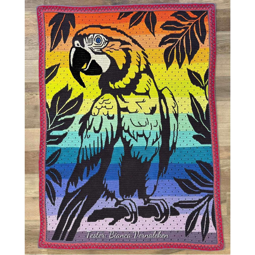Parrot Blanket Crochet PATTERN - Overlay Mosaic Afghan - Baby, Lapghan ...