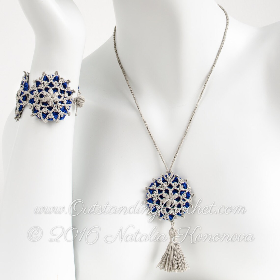 Crochet Necklace and Bracelet PATTERN Snowflake Jewelry Set - Etsy