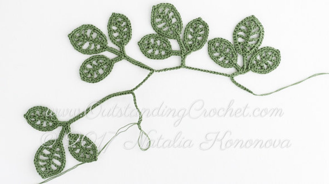 Irish Crochet Applique PATTERN Apple Bloom Flower Leaf | Etsy