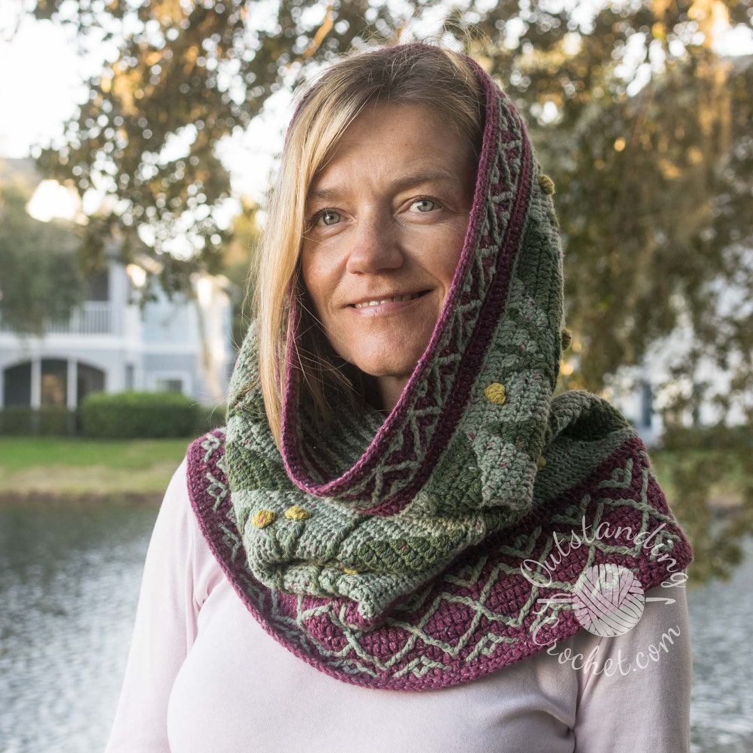 Forager Snood Crochet PATTERN: Overlay Mosaic Hooded Cowl (PDF) - Etsy
