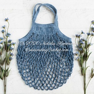 Grocery Bag Crochet PATTERN - Net Mesh Beach, Market, Reusable Shopping ...