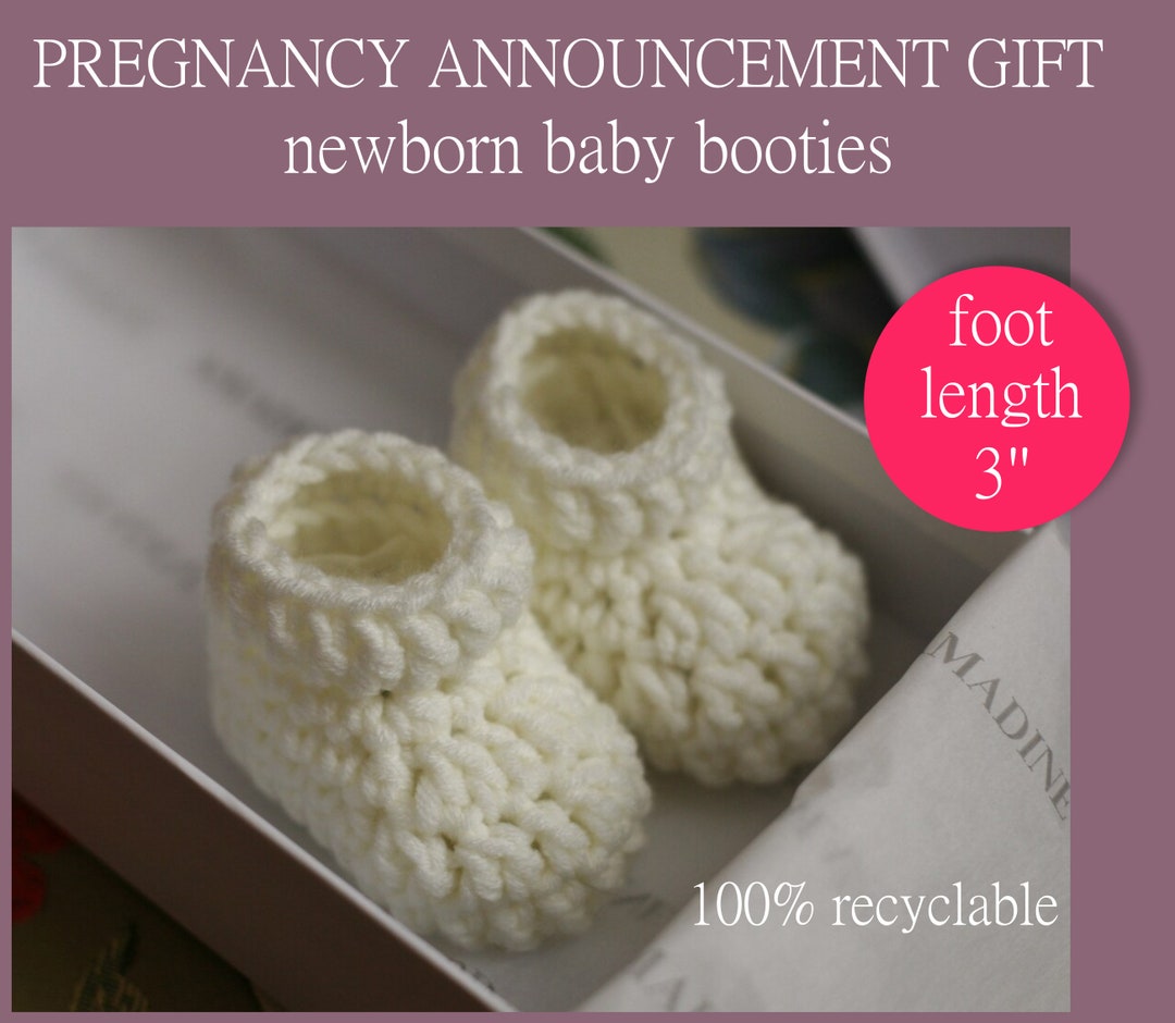 Pregnancy Announcement. HANDMADE Newborn Baby Booties. Foot - Etsy