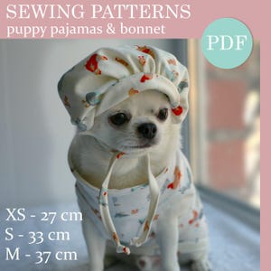 PDF Sewing Pattern: Dog Bonnet & Pajamas - Easy No-overlock Design - Etsy