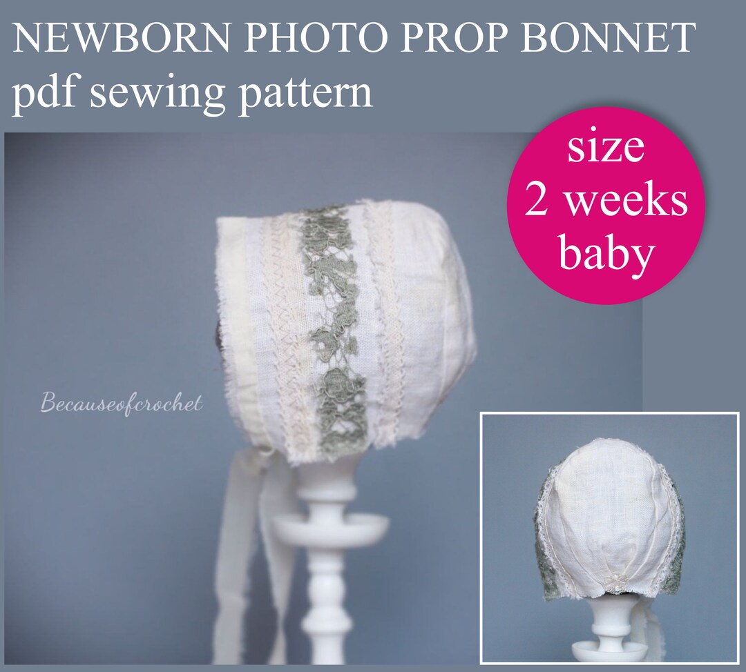 Baby Bonnet Sewing Pattern: Newborn Photo Prop (PDF Pattern) - Etsy