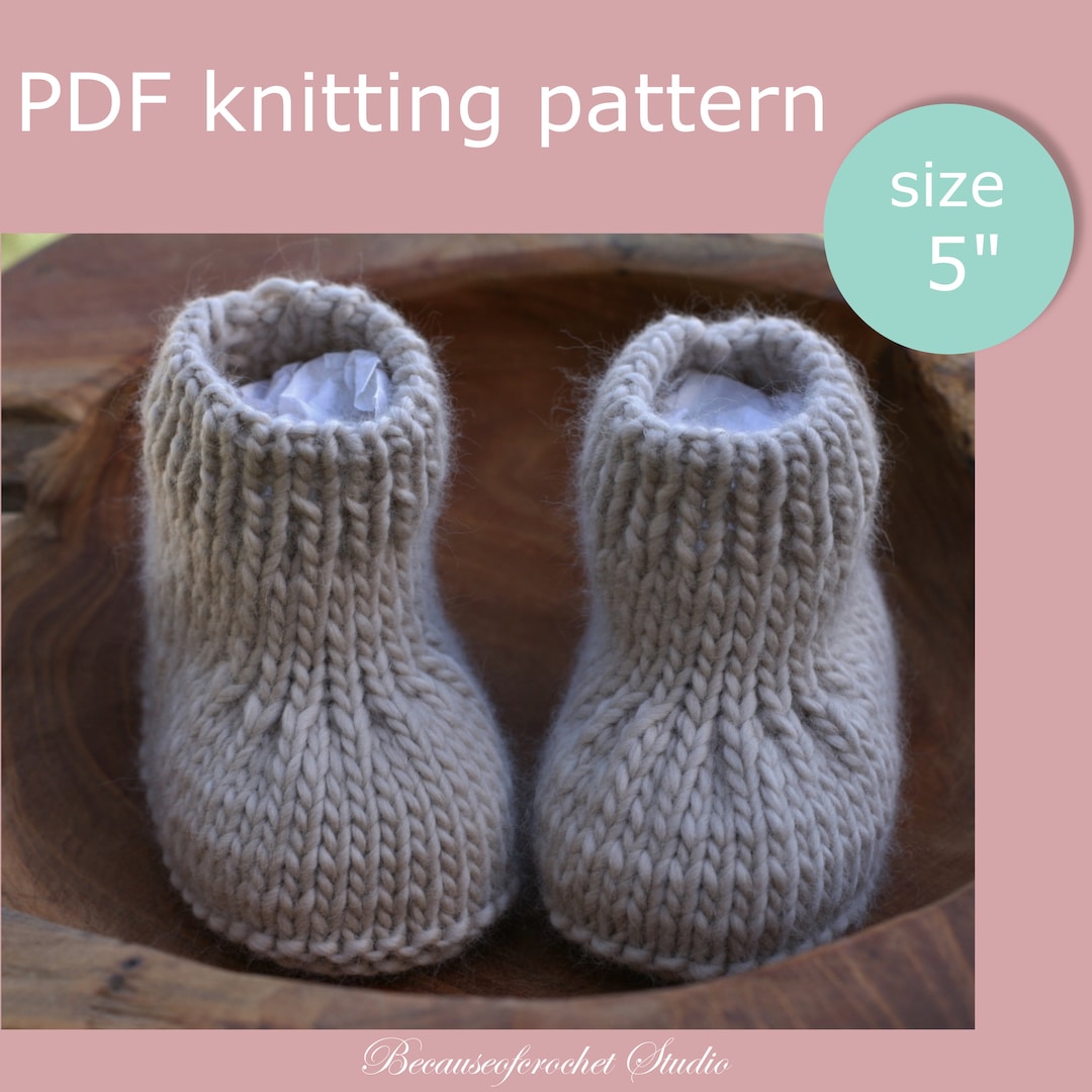 Baby Slippers Knitting Pattern: Merino Wool Booties (PDF Pattern) - Etsy