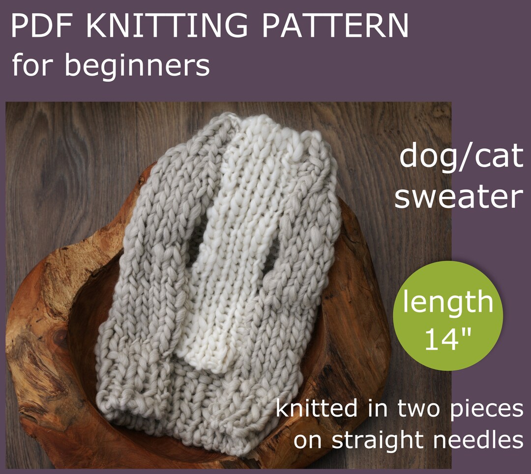 Easy Knit French Bulldog Sweater Pattern: 14" Length (PDF Pattern) - Etsy