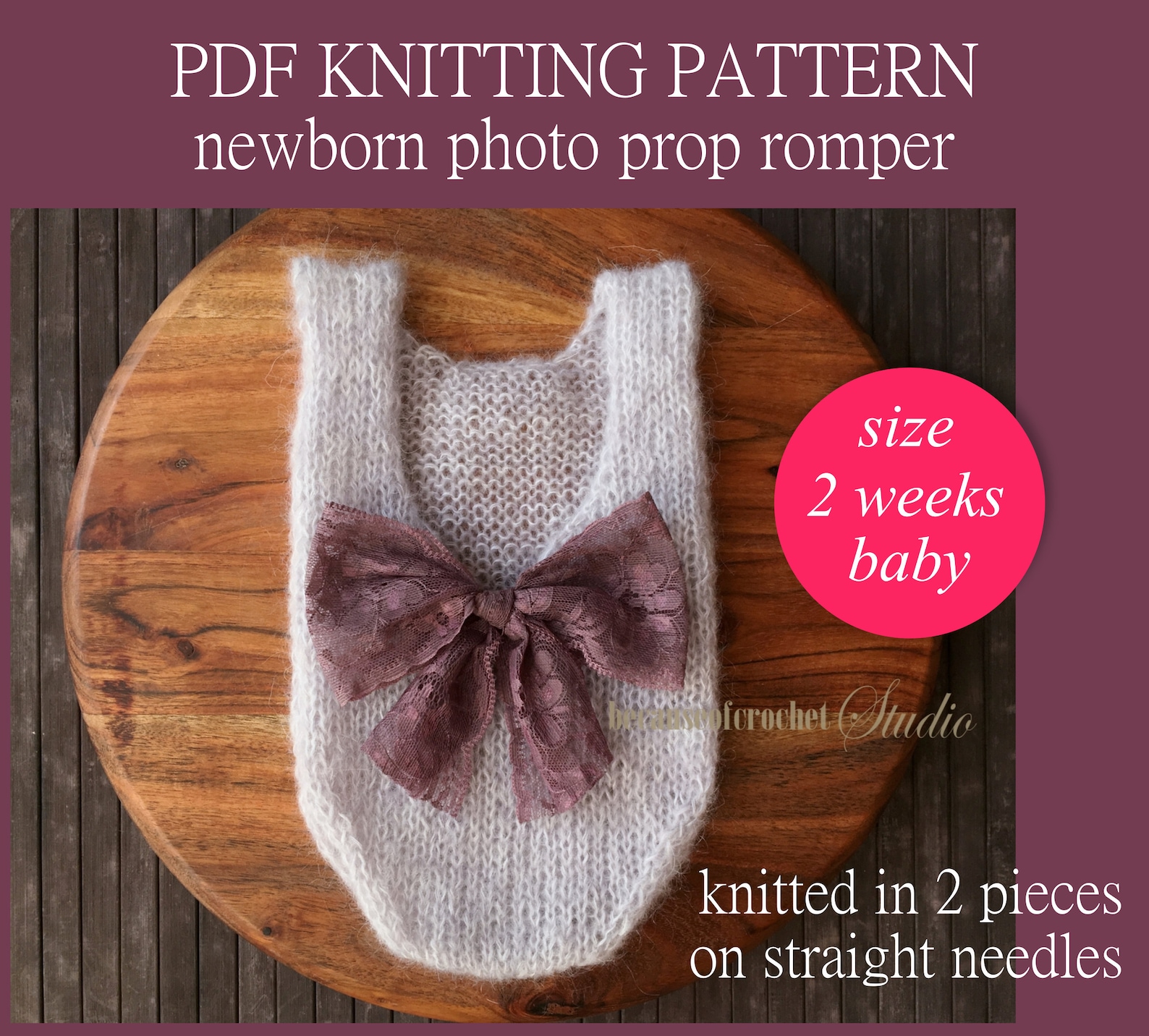 PDF Knitting PATTERN Newborn Photo Prop Romper. Knitted in 2 - Etsy