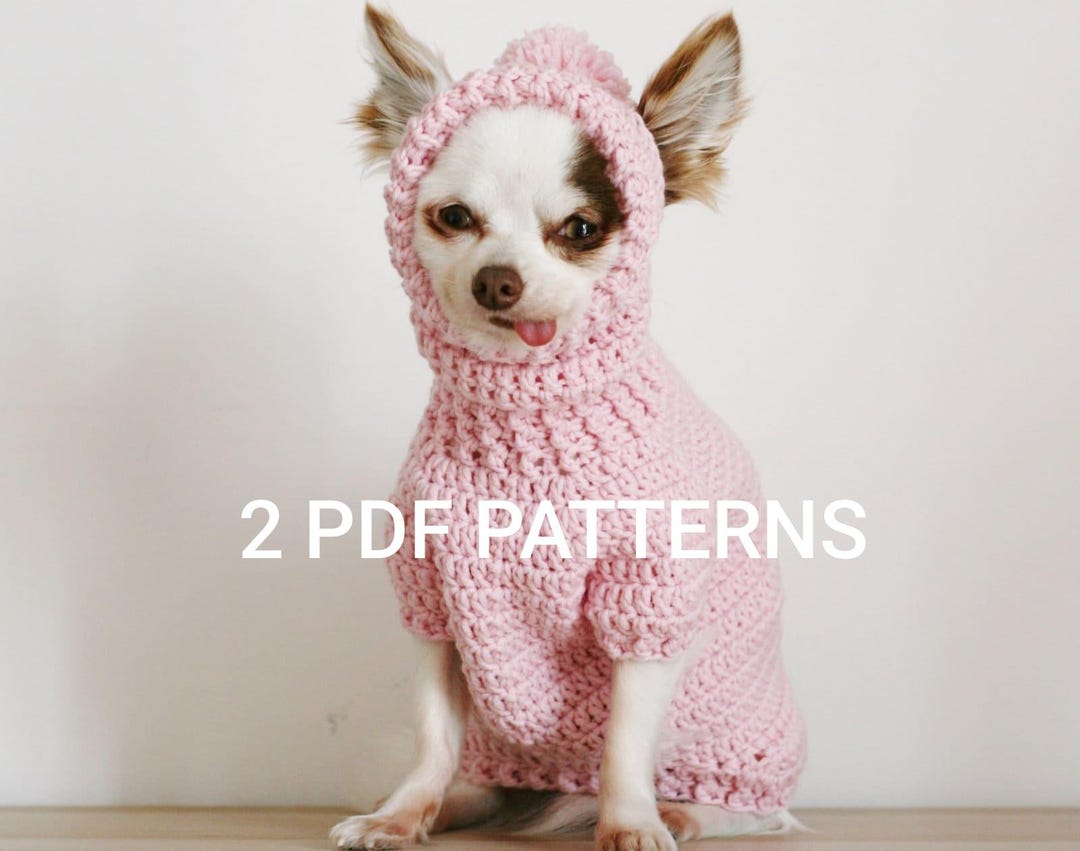 Crochet Chihuahua Sweater and Hat Patterns: US Terms (2 PDF Patterns ...