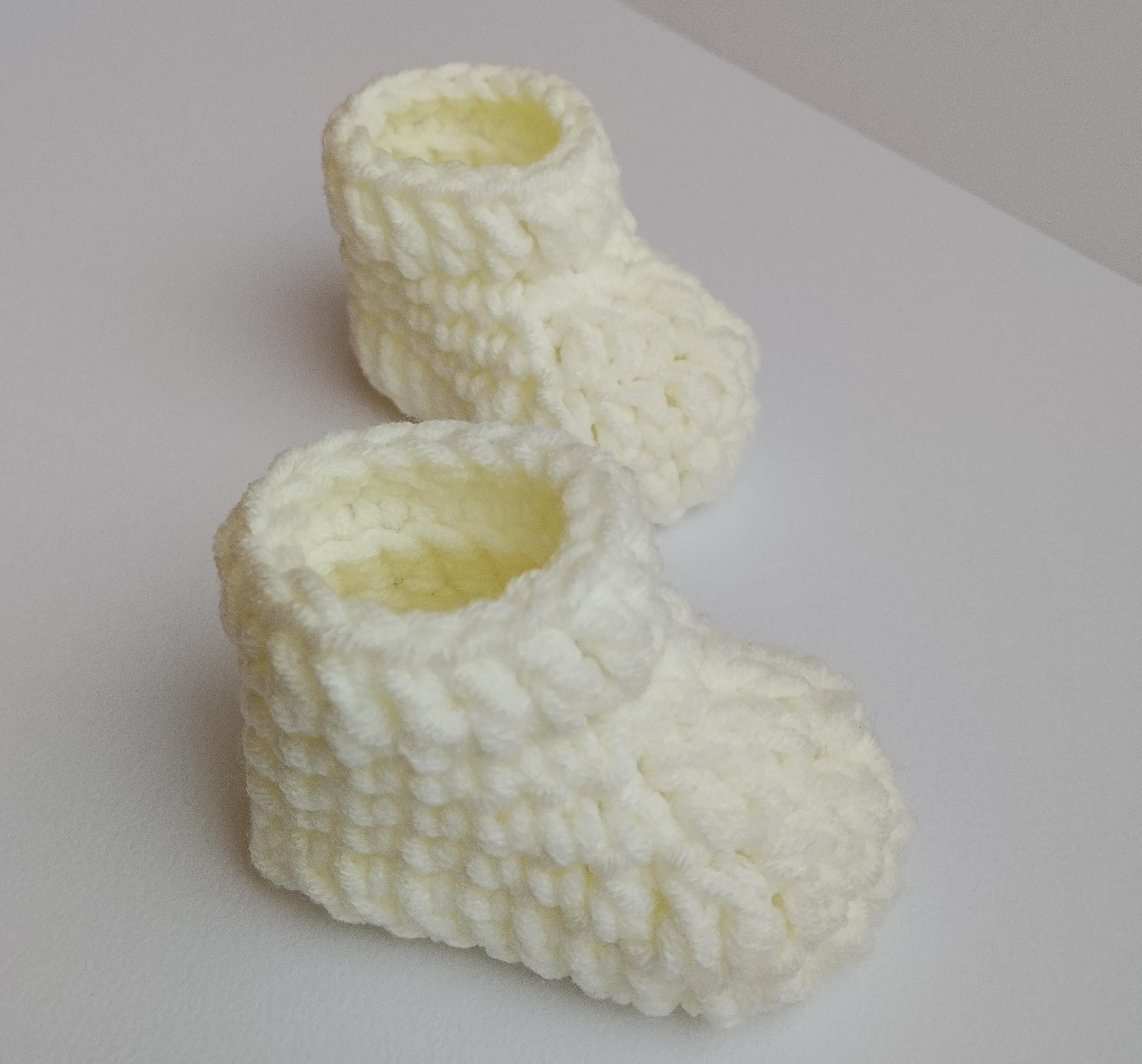 Crochet Newborn Baby Slippers Pattern: Easy US Terms (PDF) - Etsy