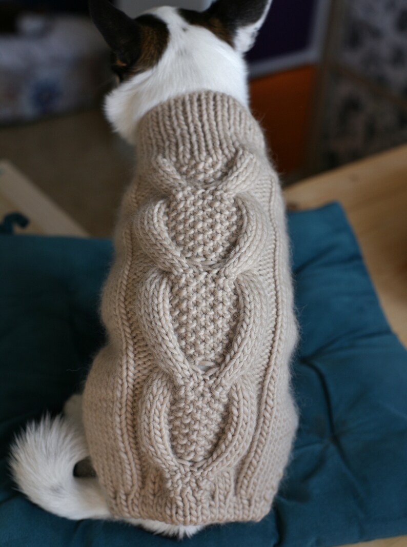 PDF Knitting PATTERN Dog/cat Braided Sweater. Pet Weight 44 | Etsy