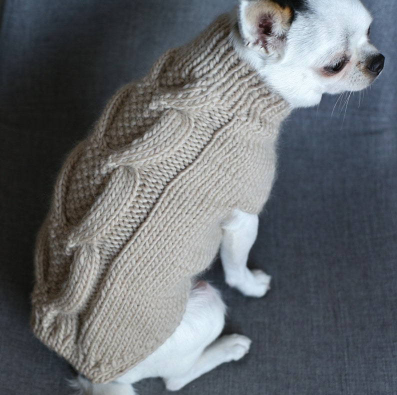 PDF Knitting PATTERN Dog/cat Braided Sweater. Pet Weight 44 | Etsy