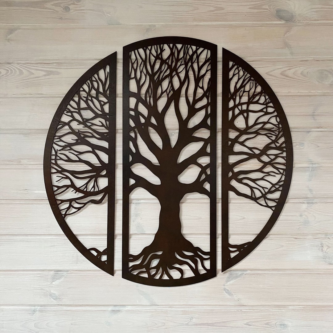 Tree Wall Art / Tree of Life Wall Decor / Wooden Wall Decor Tree / Set ...