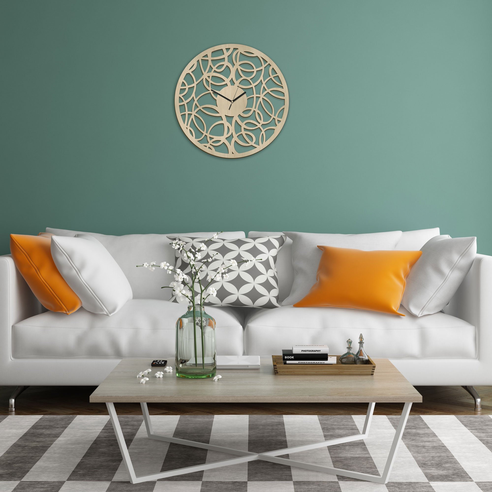 Wooden Clock OLEO 40cm 15 1/2 Inch Unique Wall Clocks - Etsy