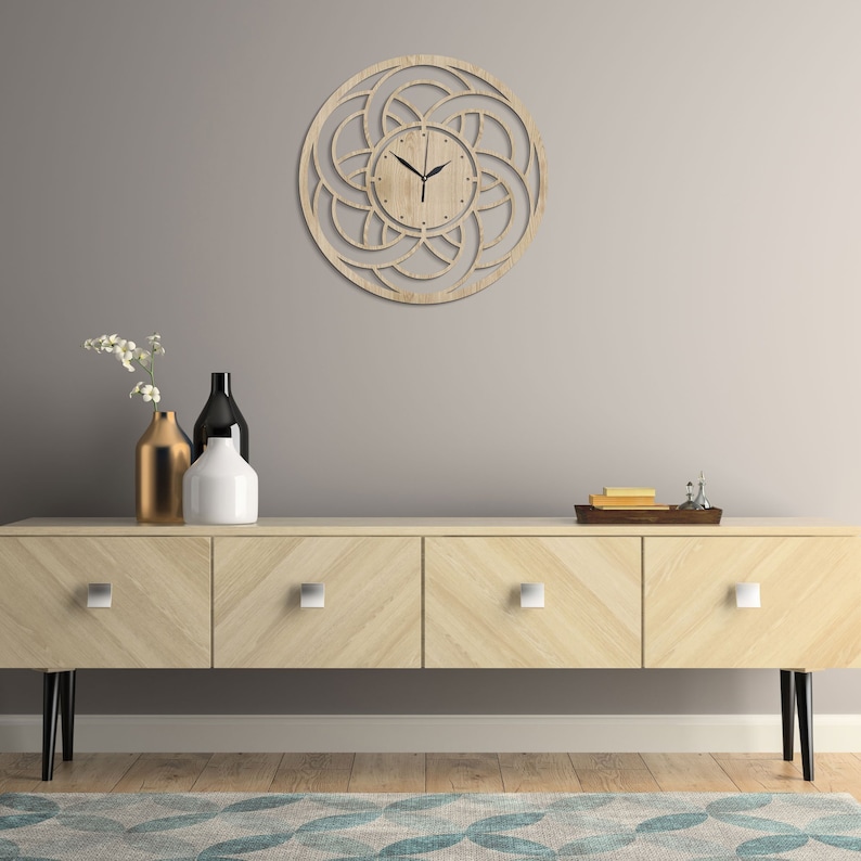 Wooden Clock MANDALA 60cm 23 Inch Unique Wall Clocks - Etsy