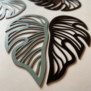 Set of 3 Decorative Panels Monstera Leaves, Tropical Leaves Wooden ...