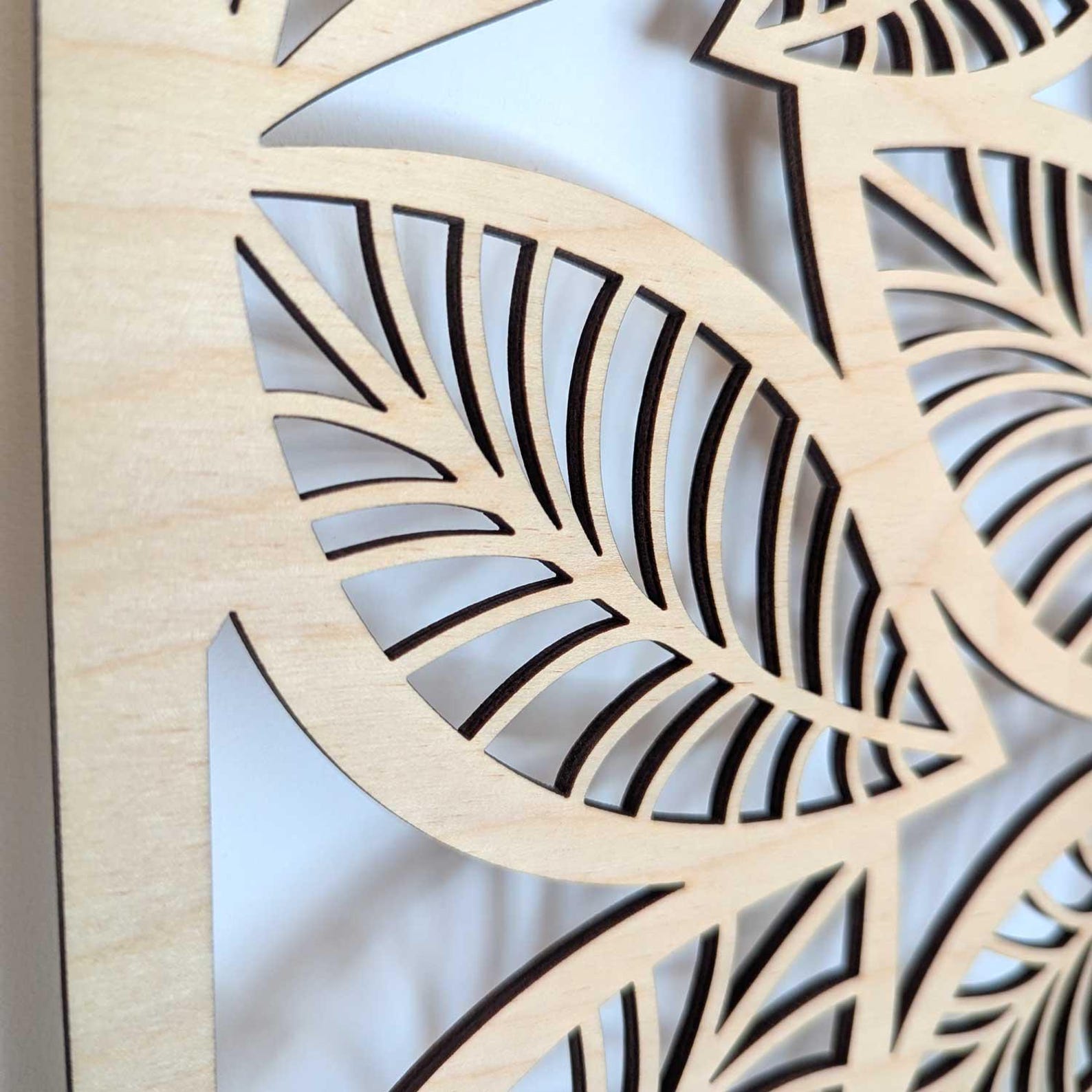Tropical Leaf Wooden Wall Panel Set, Botanical Abstract Art - Etsy