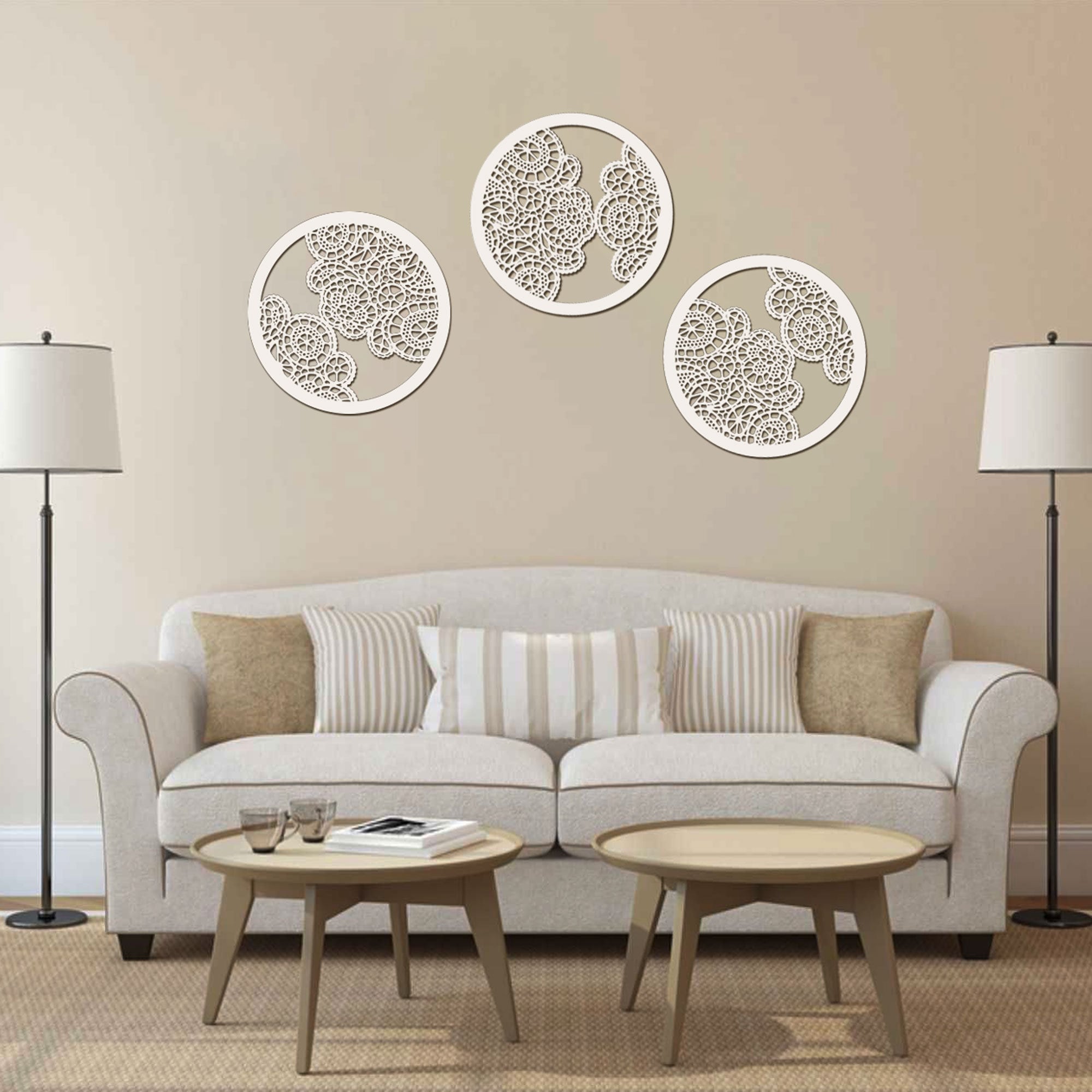 Set of 3 Wooden Filigree Panels Housewarming Gift Living - Etsy