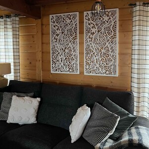 Abstract Wall Decor With Solid Wooden Frame / Large Wooden Wall Art - Etsy