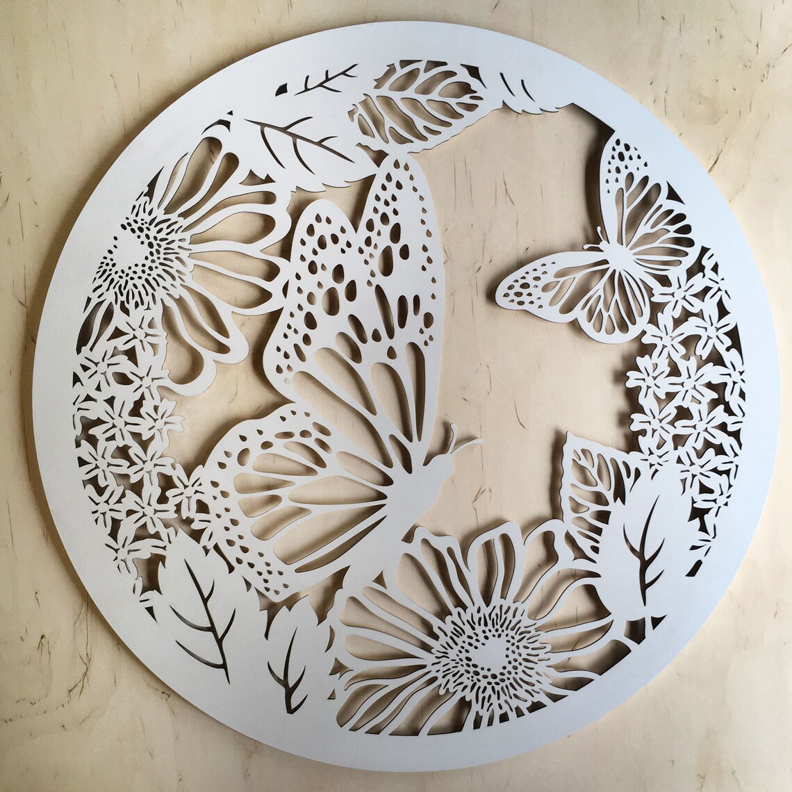 Set of 2 Wooden Framed Panels Wit Butterflies/nursery Wall - Etsy