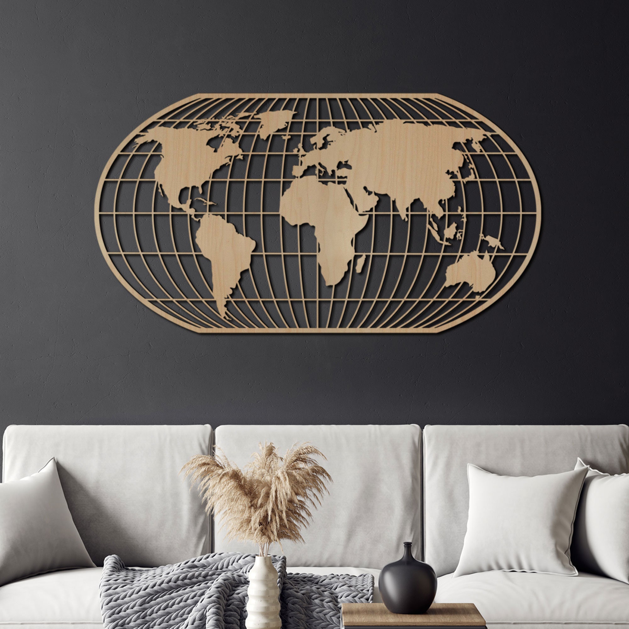 Map of the World / Large Wooden Wall Map - Etsy