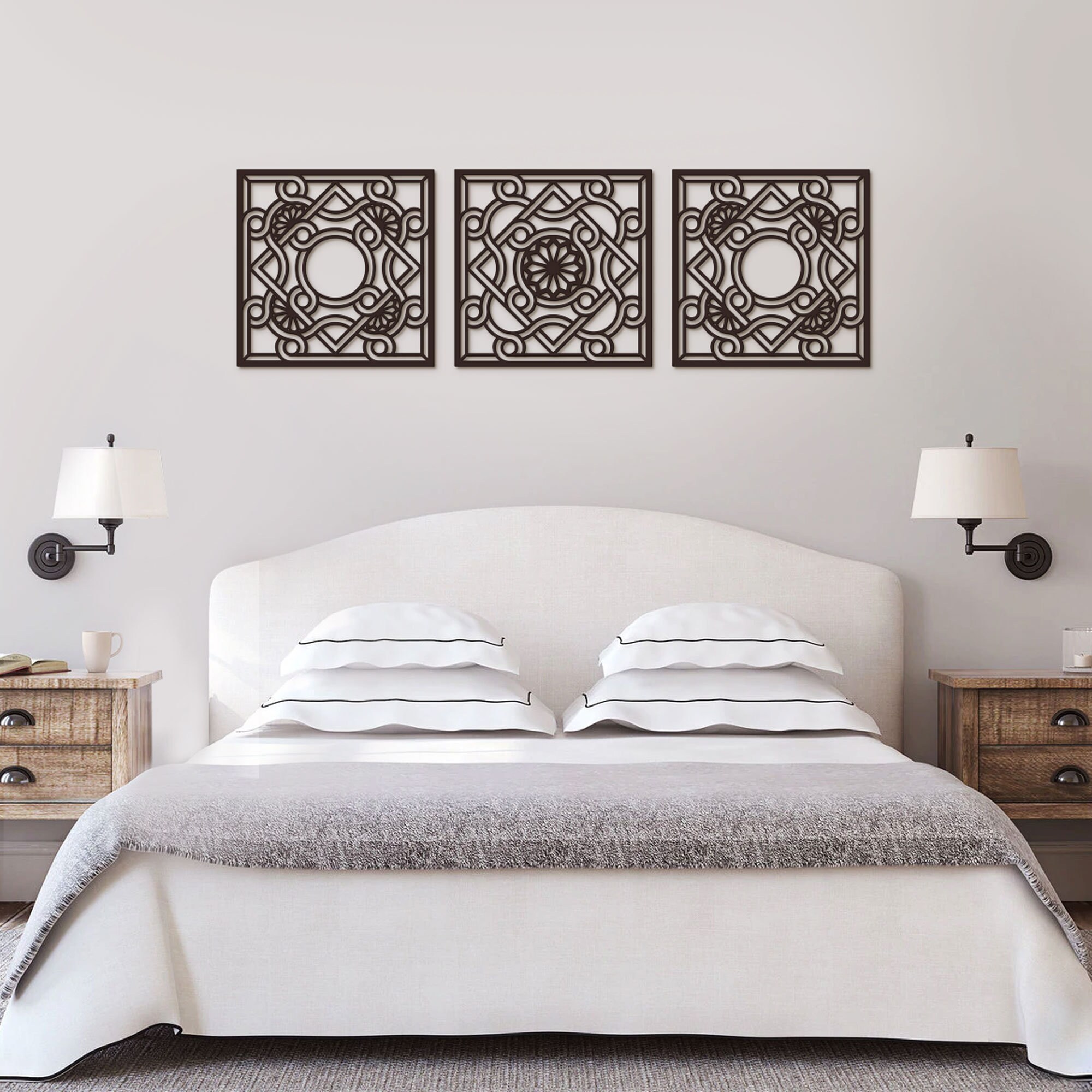 ART DECO Large Wooden Wall Panels Set of 3 Panels Elegant | Etsy