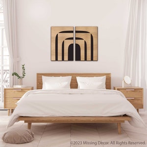 Abstract Two-layer Wood Wall Art on Wooden Frames, Minimalist Wood Wall ...