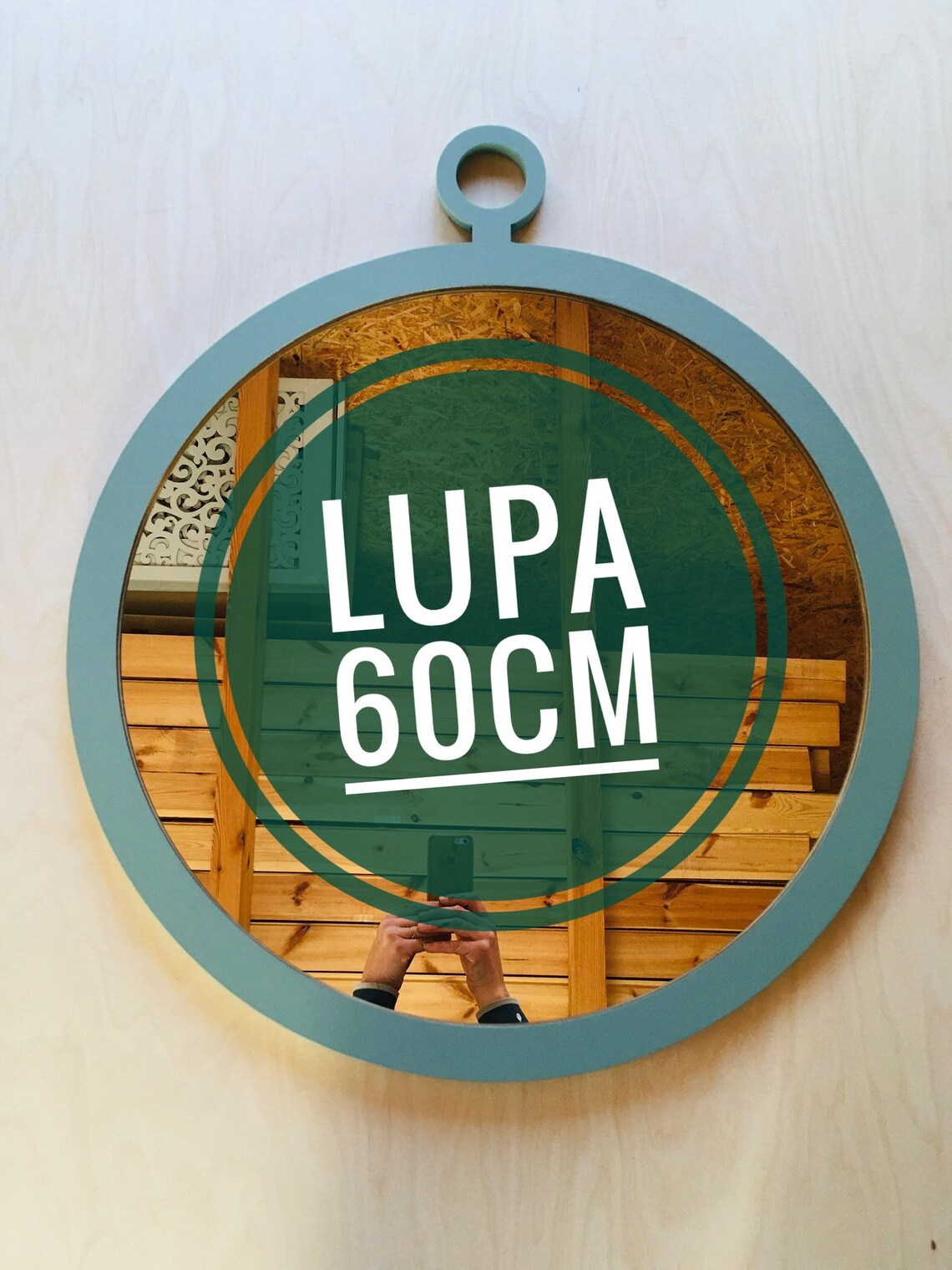 Round Wooden Wall Mirror LUPA 60x60cm Minimalistic Style | Etsy