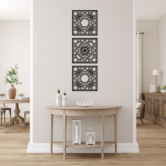 ART DECO Large Wooden Wall Panels Set of 3 Panels Elegant - Etsy