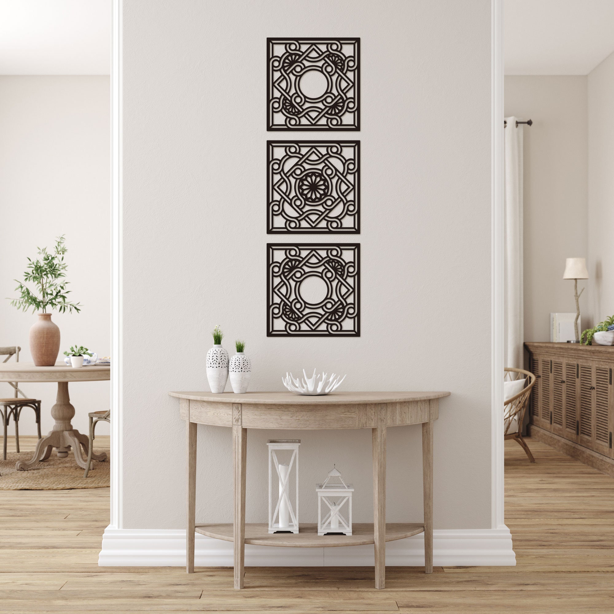 ART DECO Large Wooden Wall Panels Set of 3 Panels Elegant | Etsy