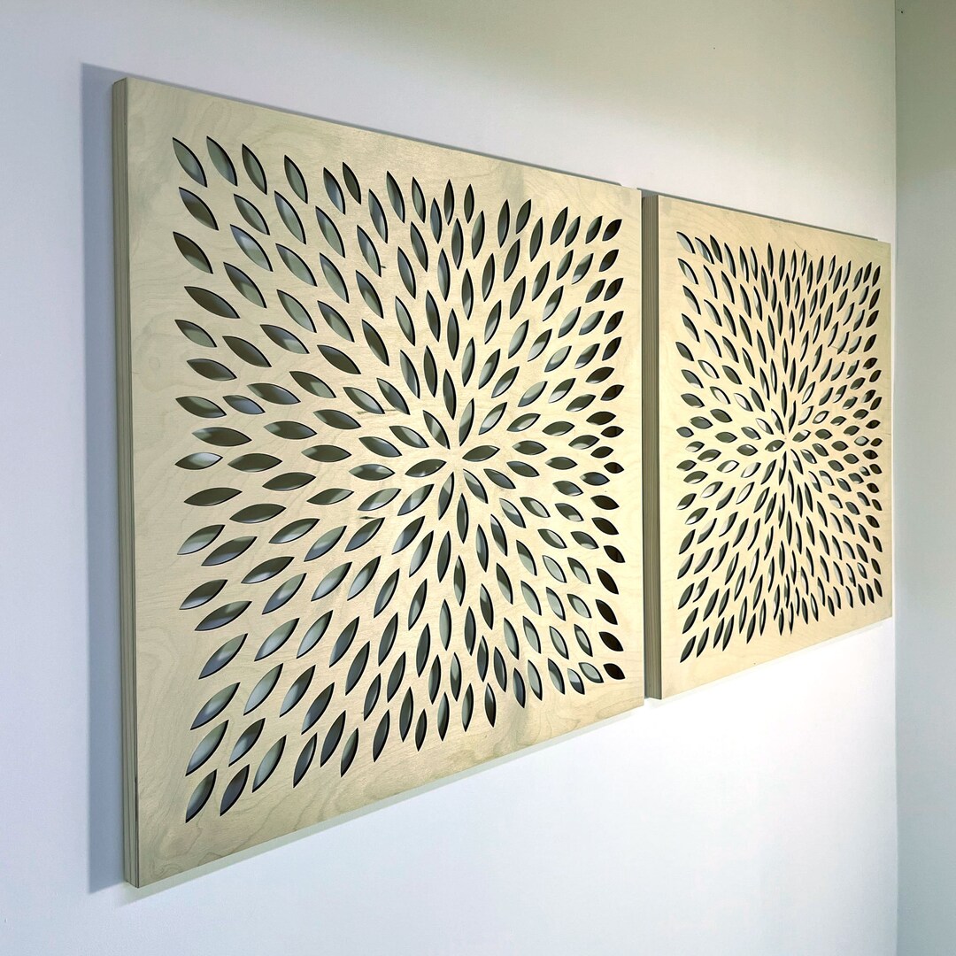 Minimalist Set of 2 Wooden Panels, Abstract Wall Decorations, Large ...