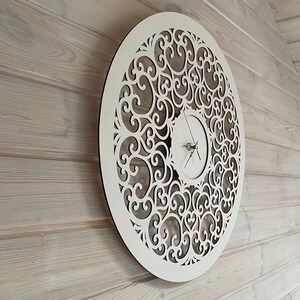 Wooden Clock FANCY 60cm (23 1/2 Inch), Unique Wall Clocks, Silent Clock ...