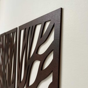 Abstract Tree Wooden Wall Decor / Modern Tree of Life Wall Art / Set of ...
