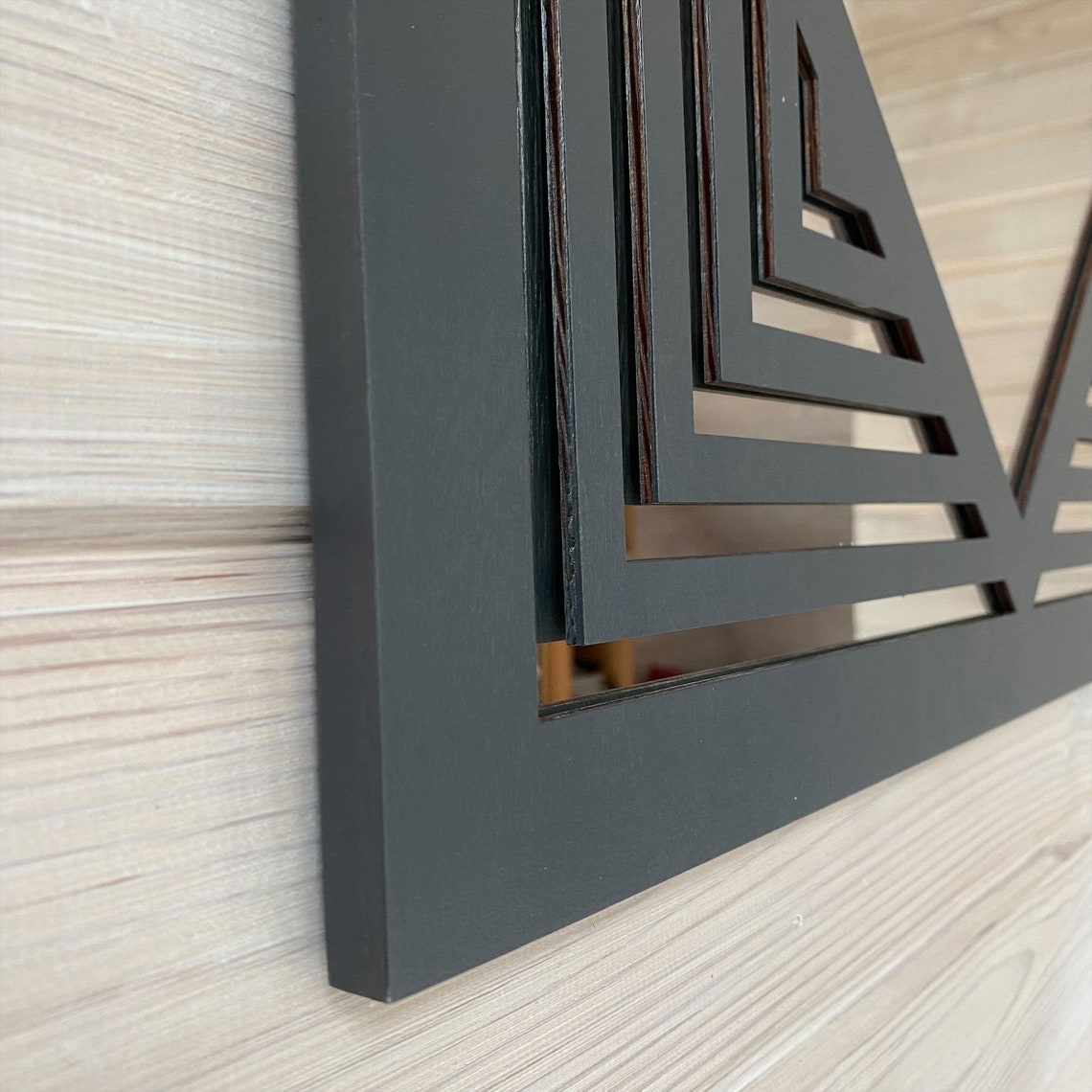 GEOMETRIC Wall Mirror Large Wooden Mirror Living Room - Etsy