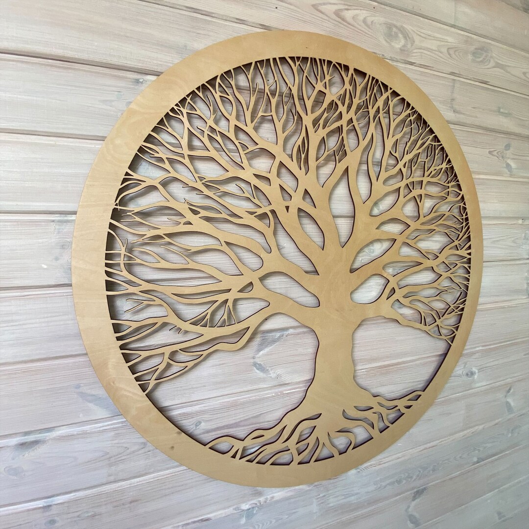 Tree of Life Wall Decor With Wooden Frames, Living Room Wooden Wall Art ...