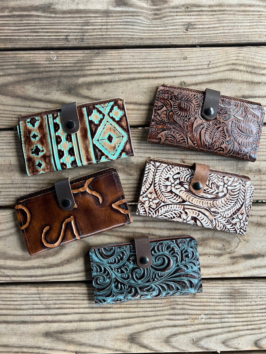Embossed Leather Wallets - Etsy