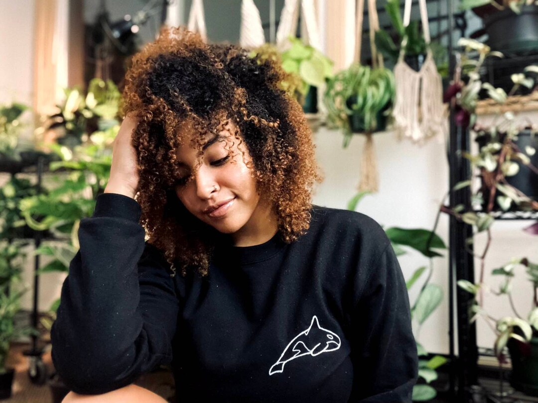 Killer Whale, Orca Embroidered Black Jumper - Etsy UK