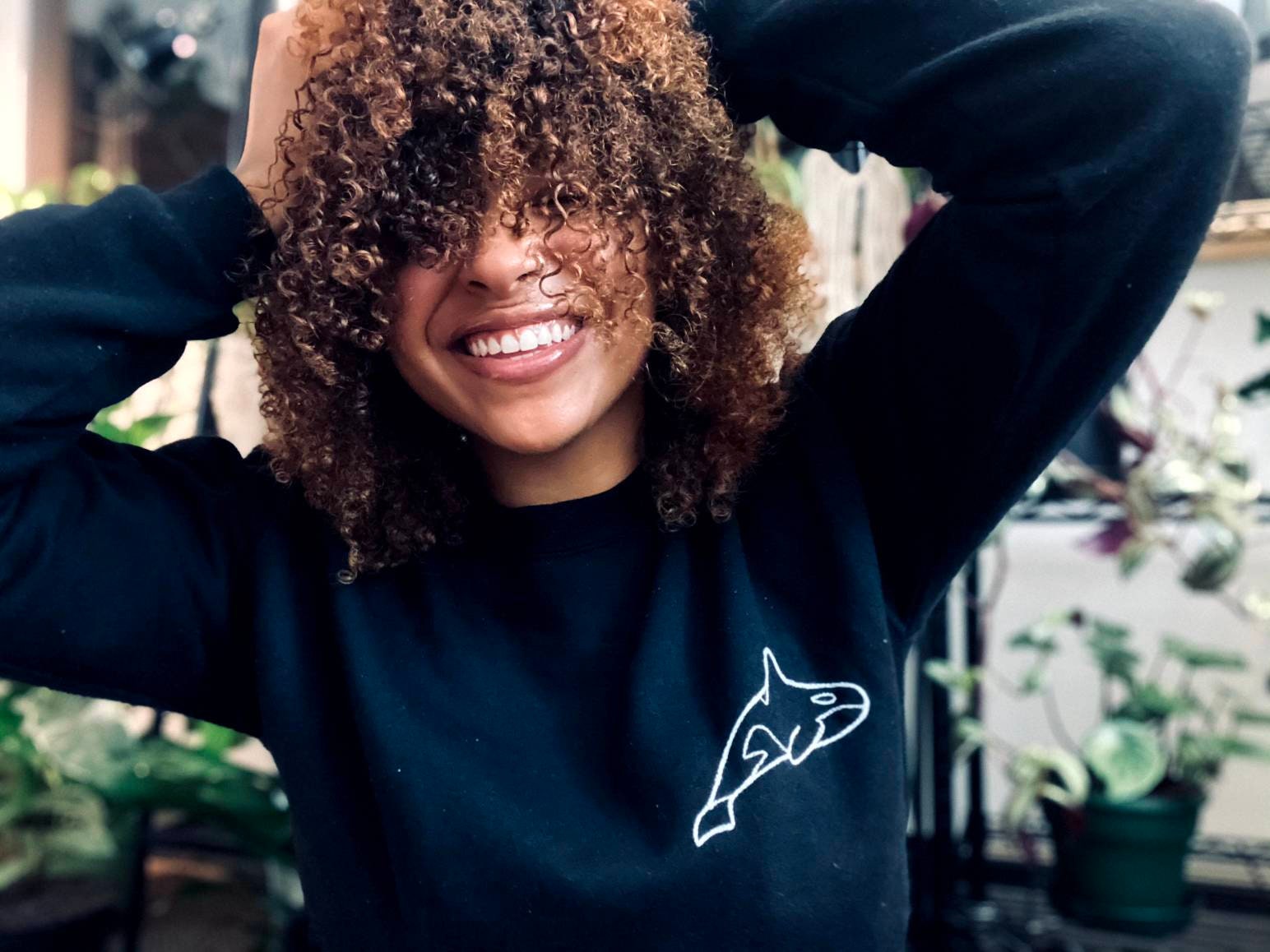 Killer Whale Orca Embroidered Black Jumper | Etsy