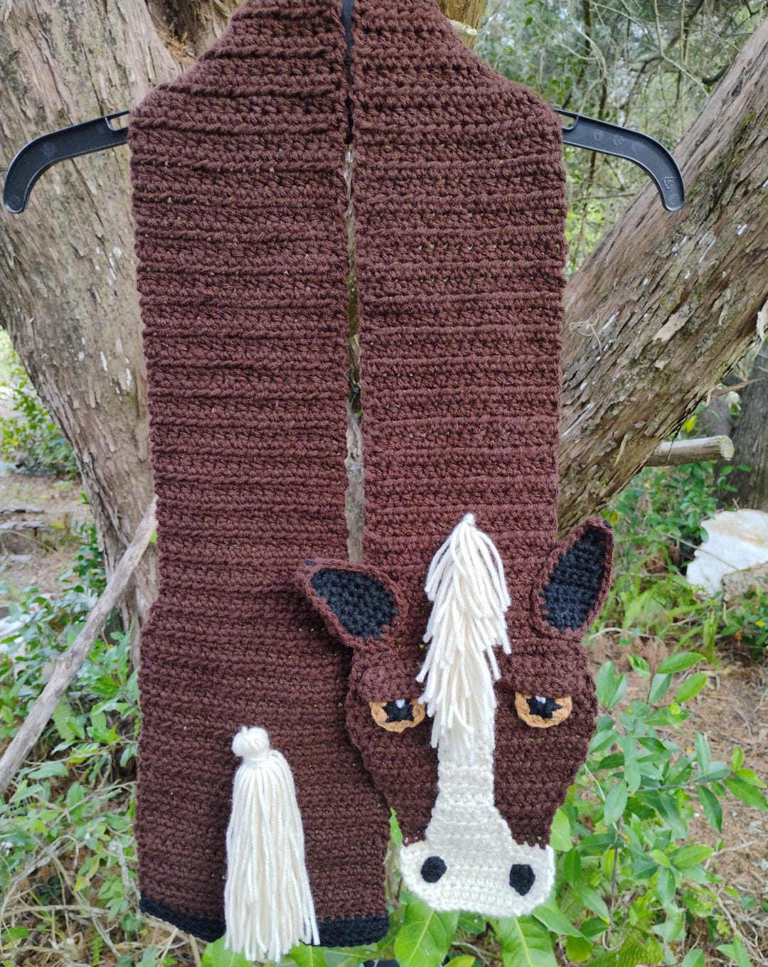 Horsin' Around Scarf - Horse Scarf - Western Wear - Dark Brown Horse ...