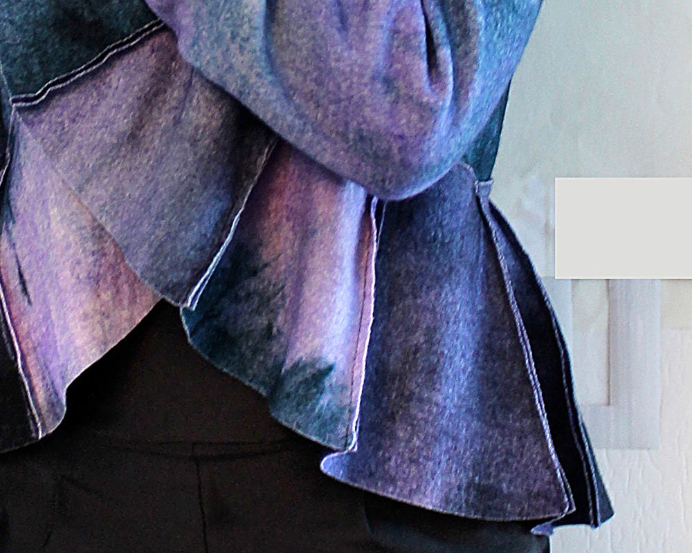 Jacket With Peplum Blue and Purple Jacket Felted Jacket - Etsy