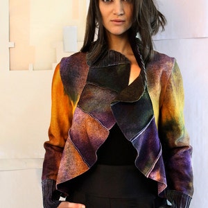 Colorful Wool Coat, Multicolor Knitted Jacket, Amazing Blazer, Knitted ...