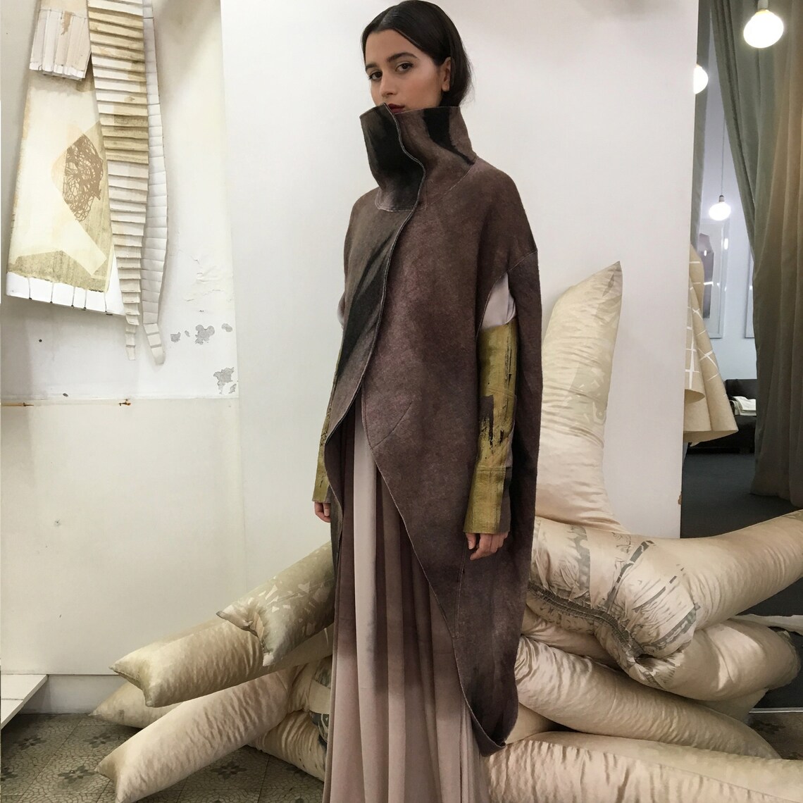 Cocoon Cape, Transformable Garment, Oversized, Tie Dye Wool, Felted ...