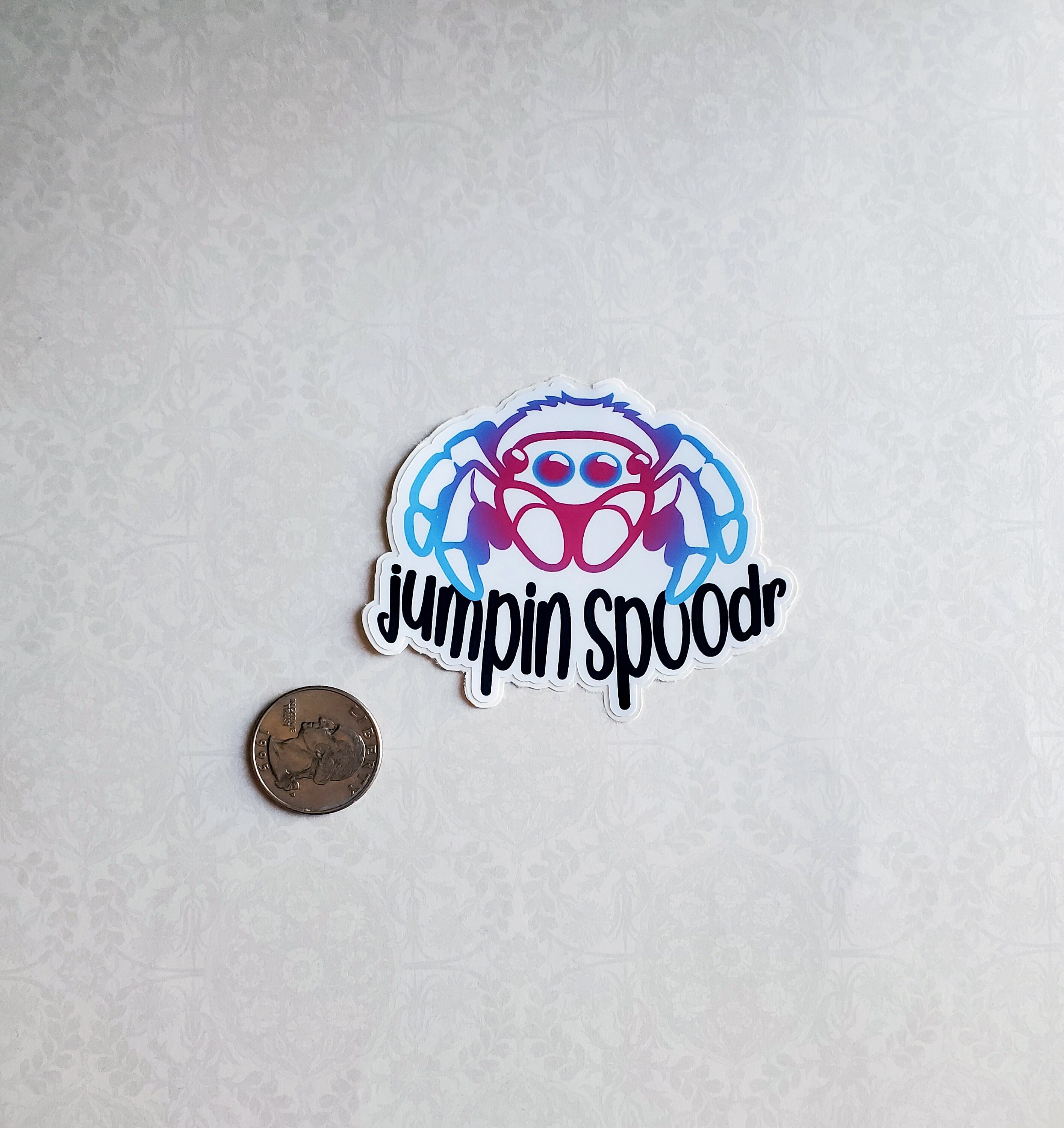 Jumping Spider Sticker Spider Decal Jumpin Spoodr Sticker - Etsy