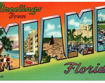 Miami Postcard - Etsy