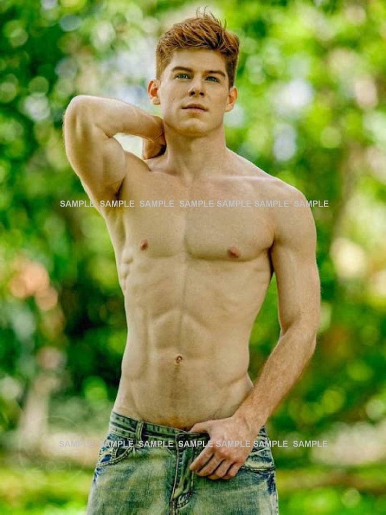 Matted SHIRTLESS GINGER Photograph 5x7 G133 Cute Redhead Dude Gay Male ...