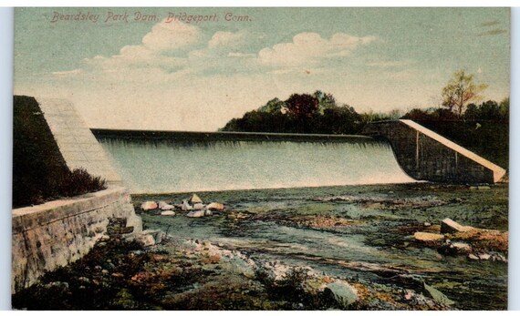 BRIDGEPORT CT 1910 Postcard Beardsley Park Dam Connecticut - Etsy