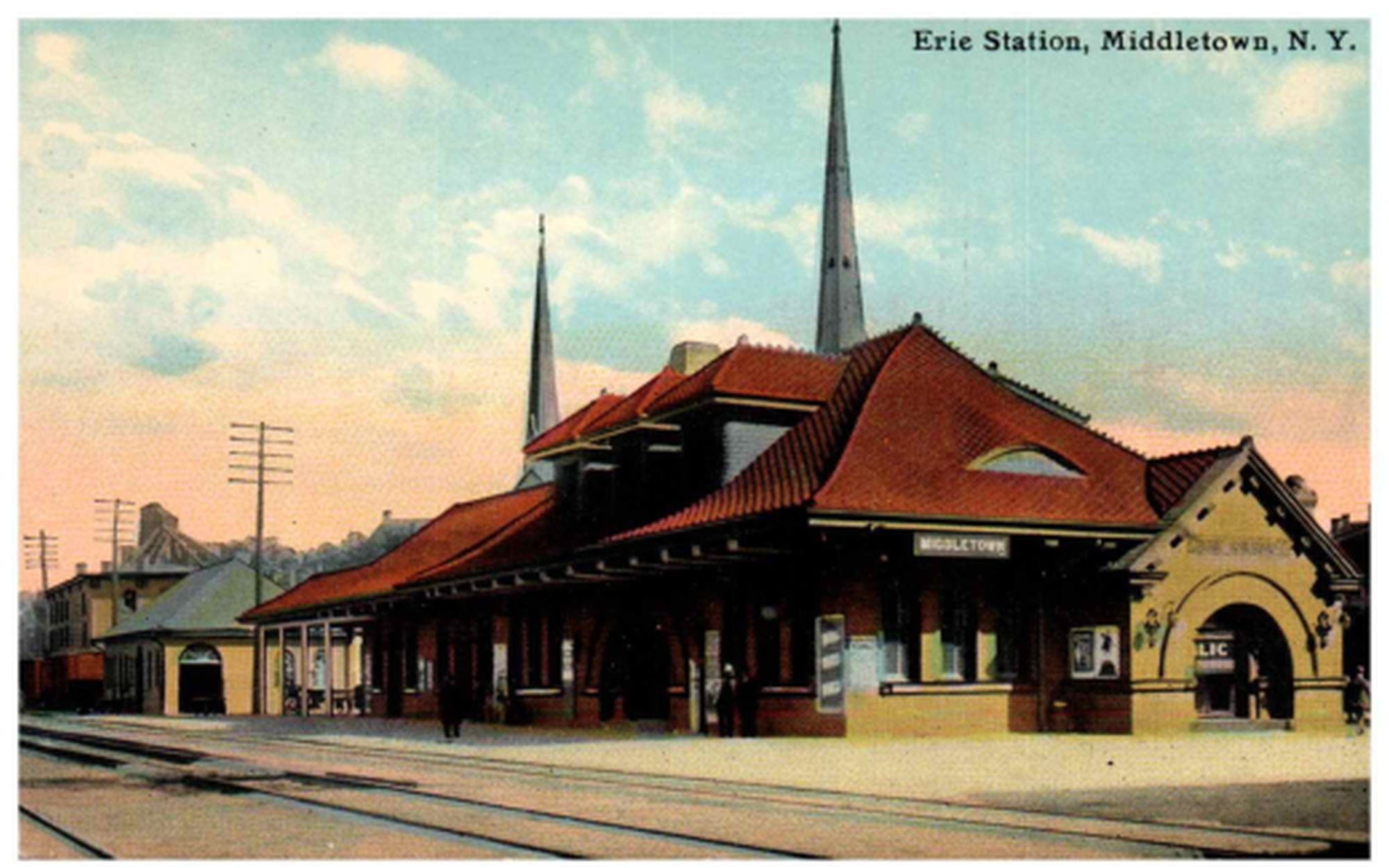Ca. 1910 Erie Train Station Middletown New York NY Postcard | Etsy