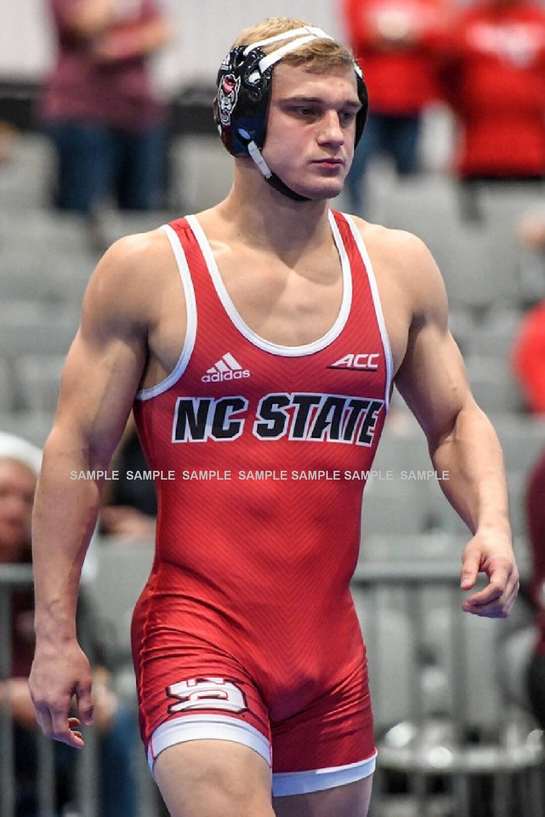 Matted Bulgy Photograph 5x7 W145 College Wrestler Dude Singlet Stretchy Frontal Male Gay