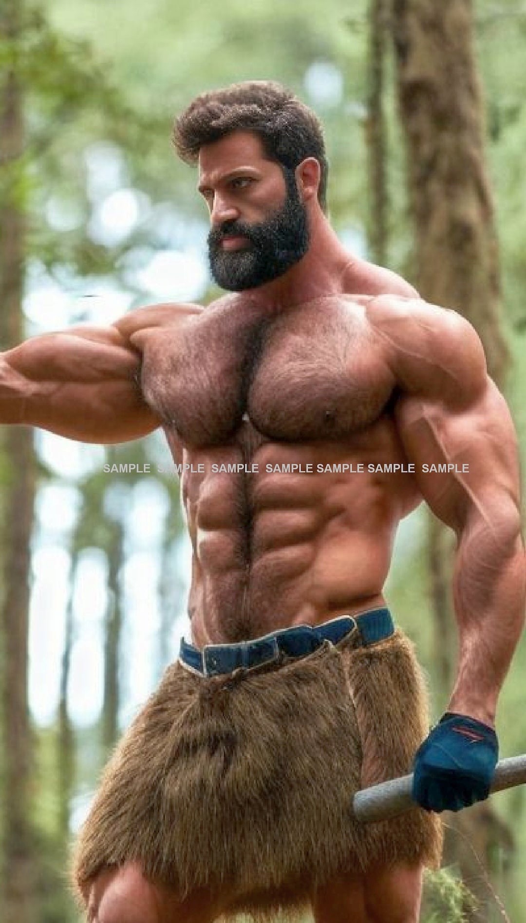 Matted SHIRTLESS Photograph 5X7 H157 Vintage Hairy Muscular - Etsy