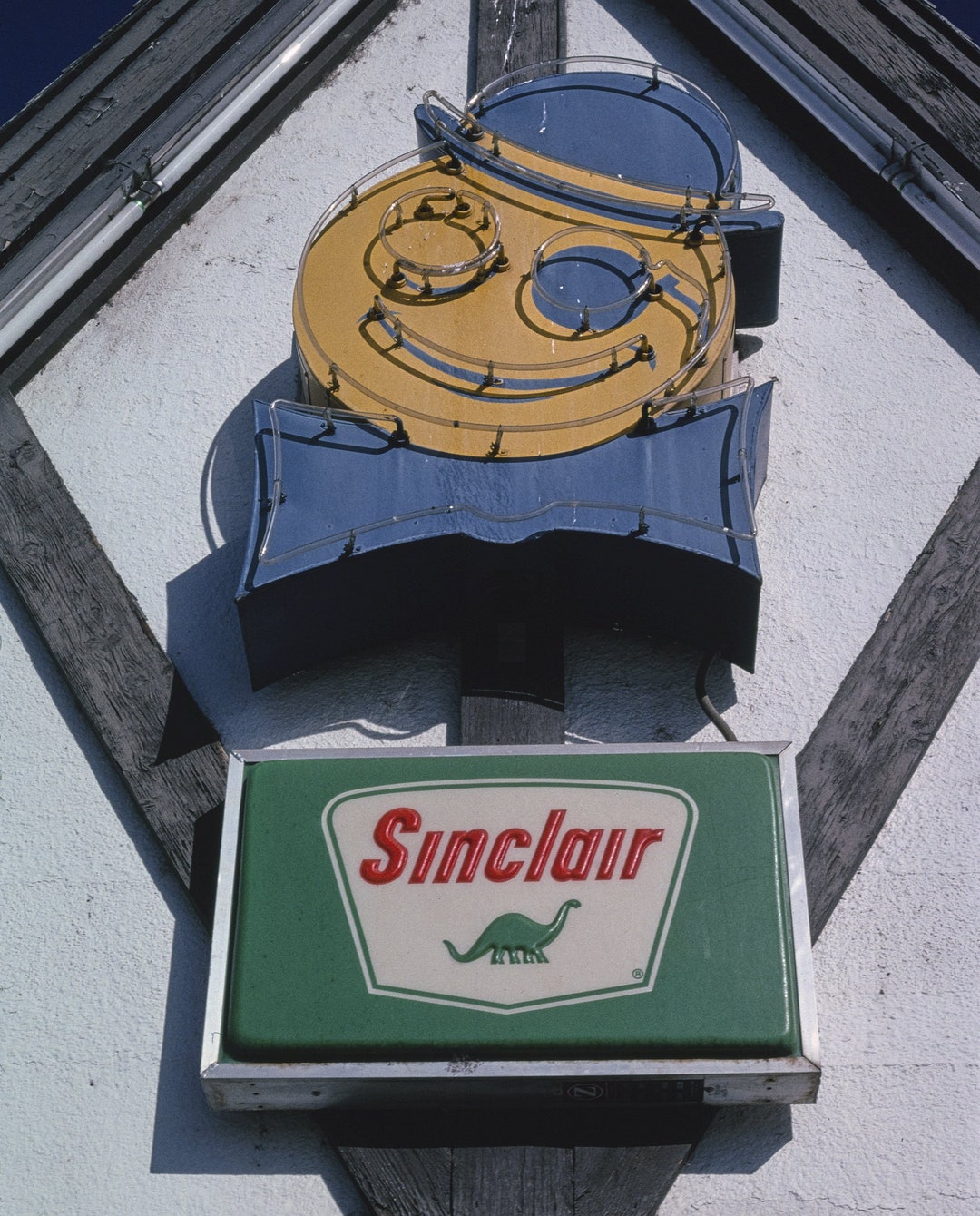 Matted Photograph 8x10 Sinclair Gas Station Neon Sign, American Falls ...