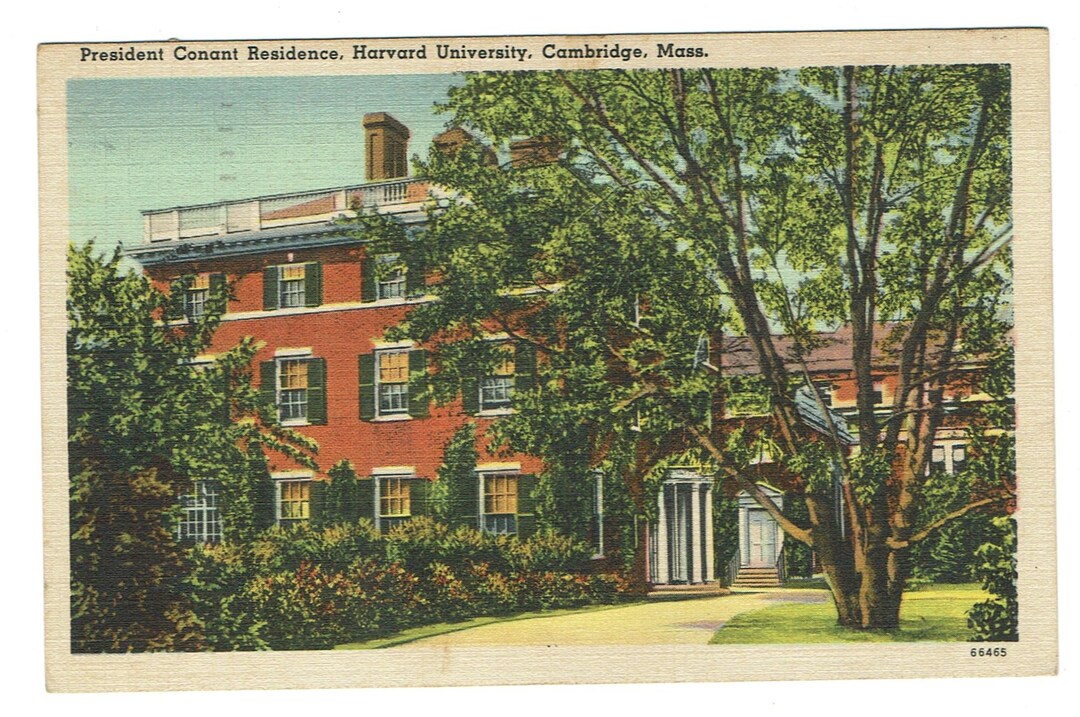 1941 Postcard Harvard University President Conant Residence Cambridge ...